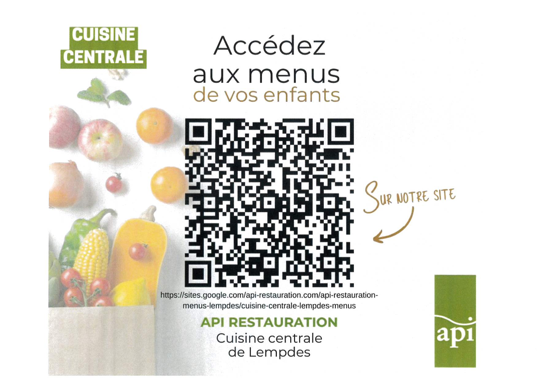 QR code accès menus | Mairie de Charmeil (03110) – Site officiel
